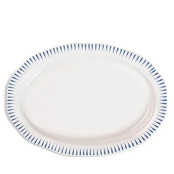 JULISKA Sitio Stripe 17 Serving Platter - Delft Blue