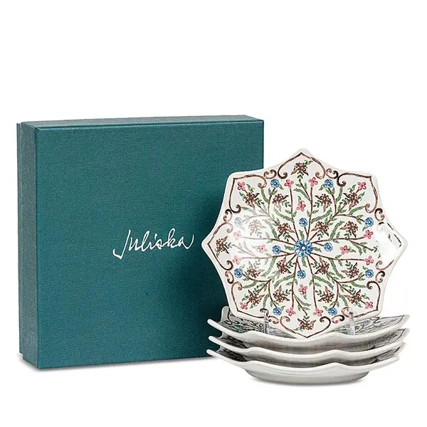 JULISKA Villa Seville Scalloped Side/cocktail Plate, Set Of 4 - Chambray