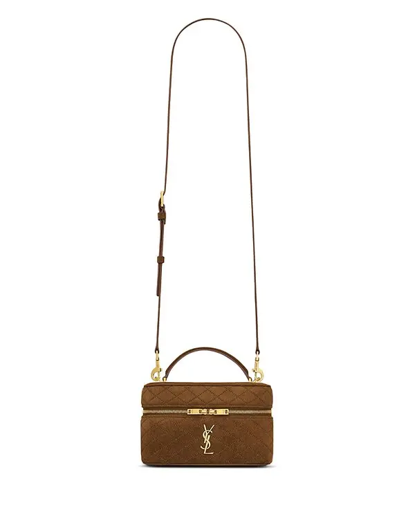 Saint Laurent Gaby Mini Lambskin Vanity Bag - Light Chestnut