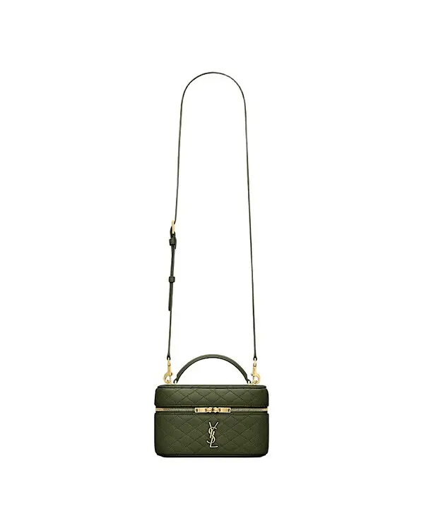 Saint Laurent Gaby Mini Lambskin Vanity Bag - Olive Wood