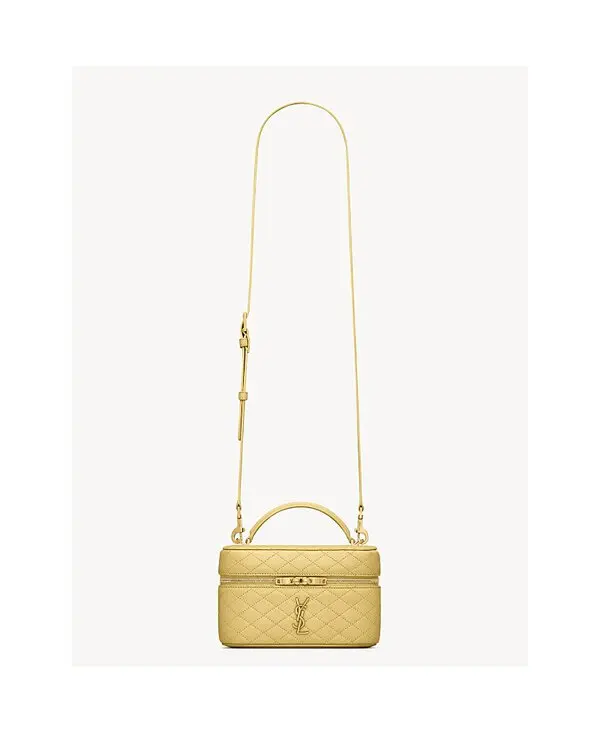 Saint Laurent Gaby Mini Lambskin Vanity Bag - Soft Lemon
