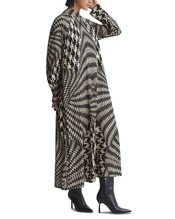REISS Kate Printed Long Sleeve Dress