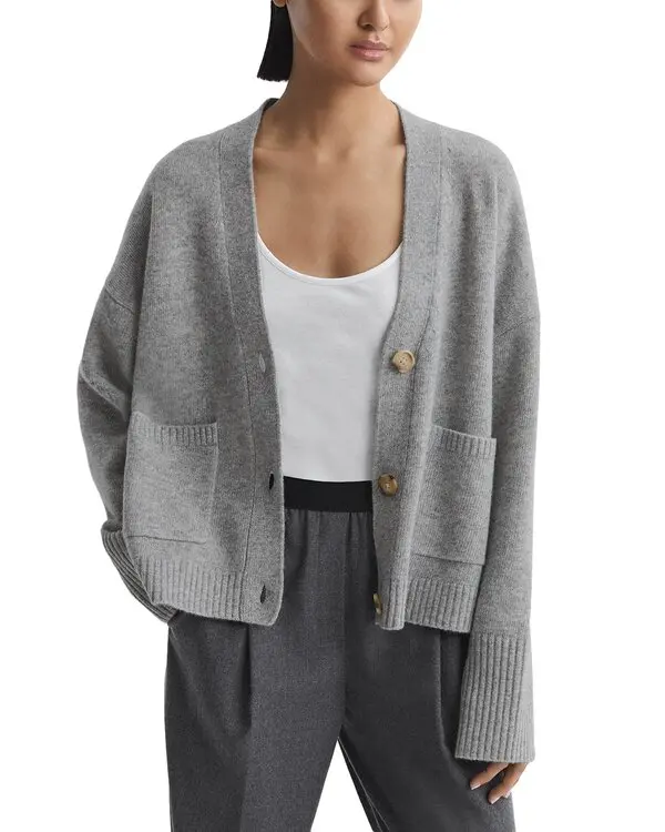 REISS Juni Dropped Shoulder Cardigan