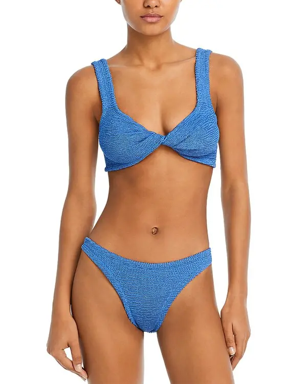 Hunza G Crinkle Bikini Set - Metallic Denim