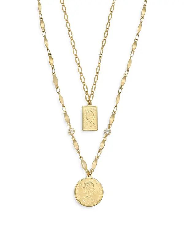 Ettika Medallions Of Mine Layered Coin Necklace Set - Gold
