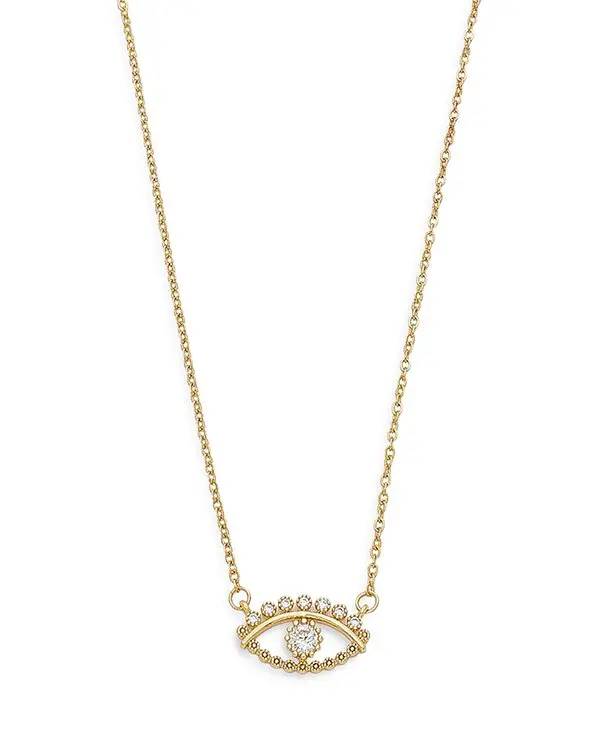 Ettika Crystal Evil Eye Plated Necklace - Gold