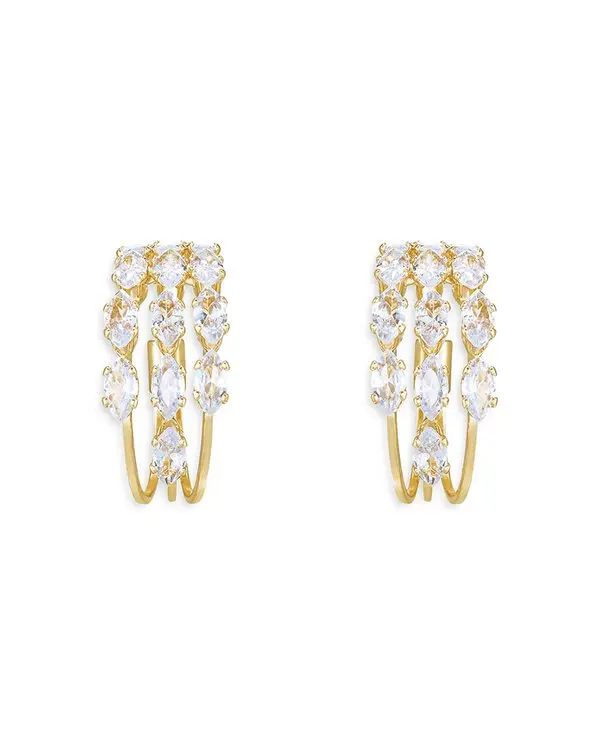 Ettika Multi Cubic Zirconia Hoop Earrings