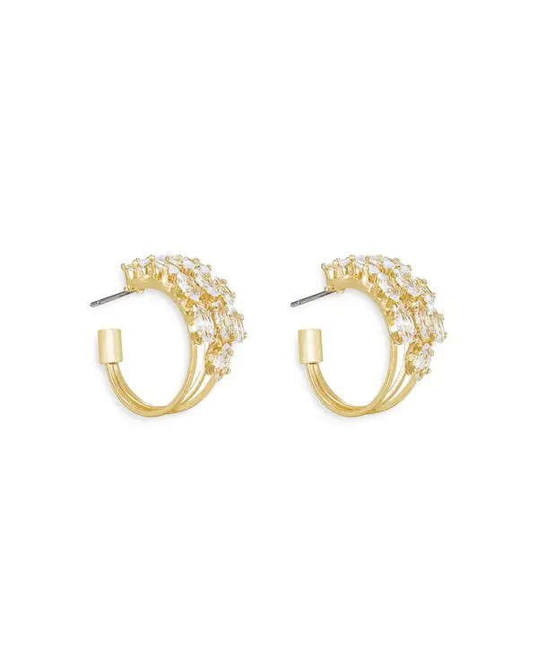 Ettika Multi Cubic Zirconia Hoop Earrings