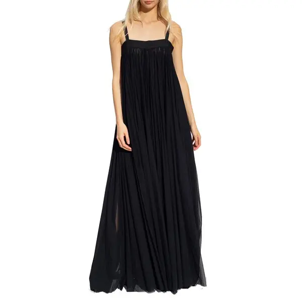 Dolce & Gabbana Maxi Pleated Dress - Black