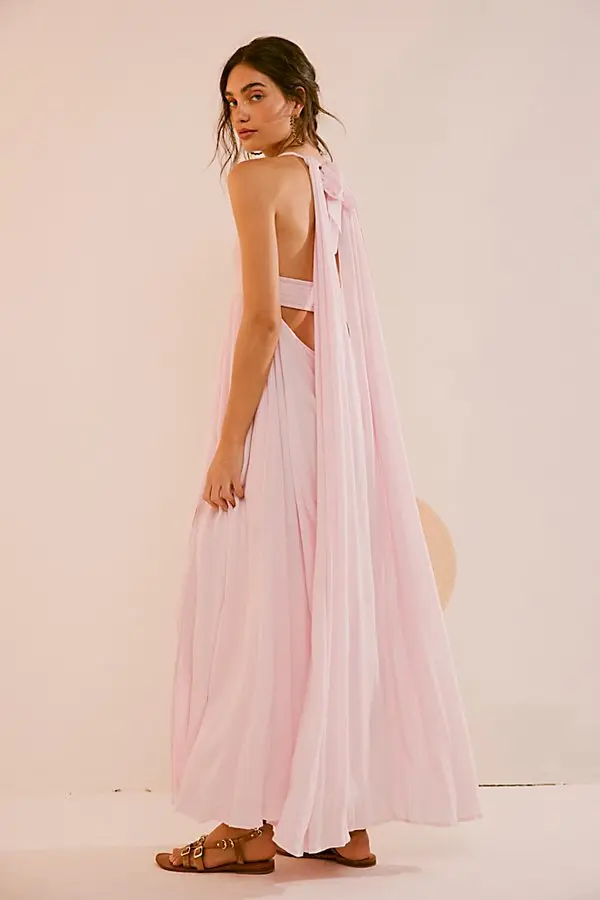 Free People Look My Way Maxi Dress - Pink Chalk