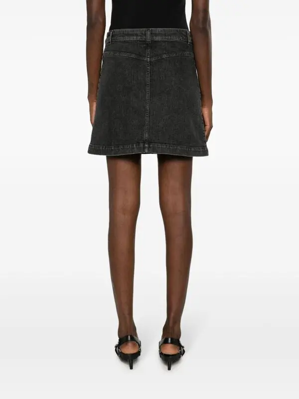 Moschino Cartoon-embroidered A-line Denim Skirt