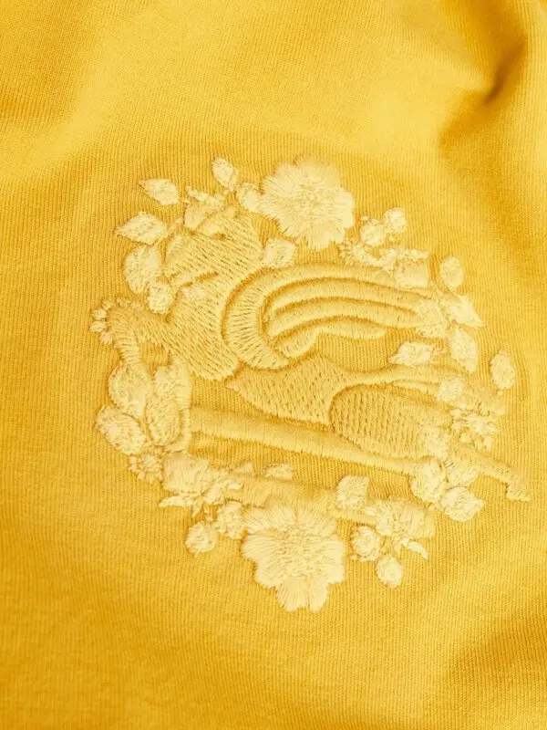 Etro Pegaso-embroidered Cotton T-shirt - Yellow
