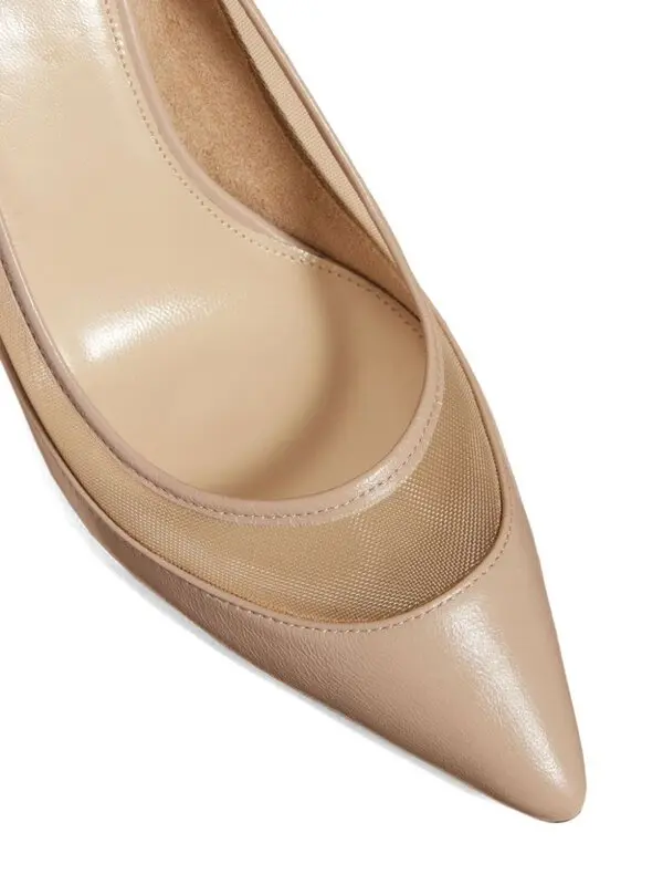 Khaite The River 75mm Mesh-panel Leather Pumps - Neutrals