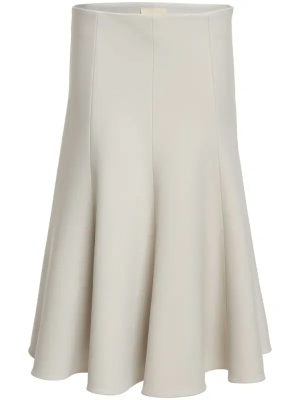 Khaite The Lennox Flared Crepe Skirt - Neutrals