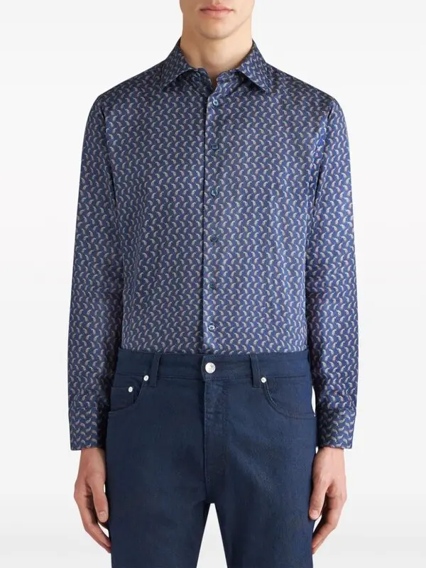 Etro Paisley-print Cotton Shirt - Blue