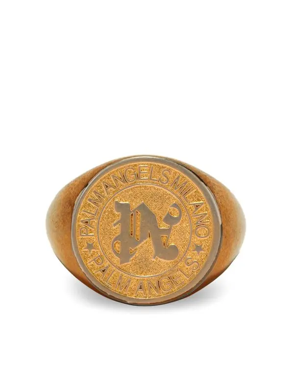 Palm Angels Monogram Signet Ring - Gold
