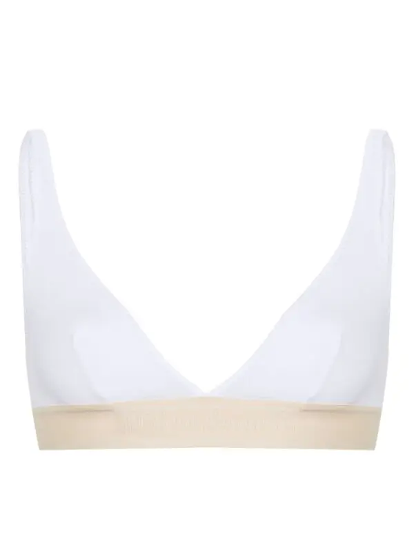 Palm Angels Logo-tape Triangle Bra - White