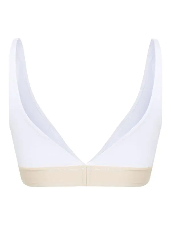 Palm Angels Logo-tape Triangle Bra - White