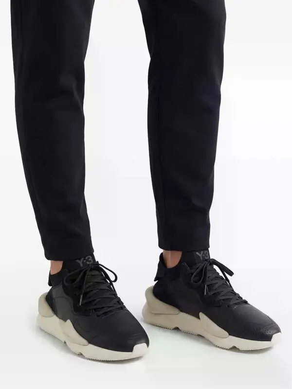 Y3 Kaiwa Leather Sneakers - Black