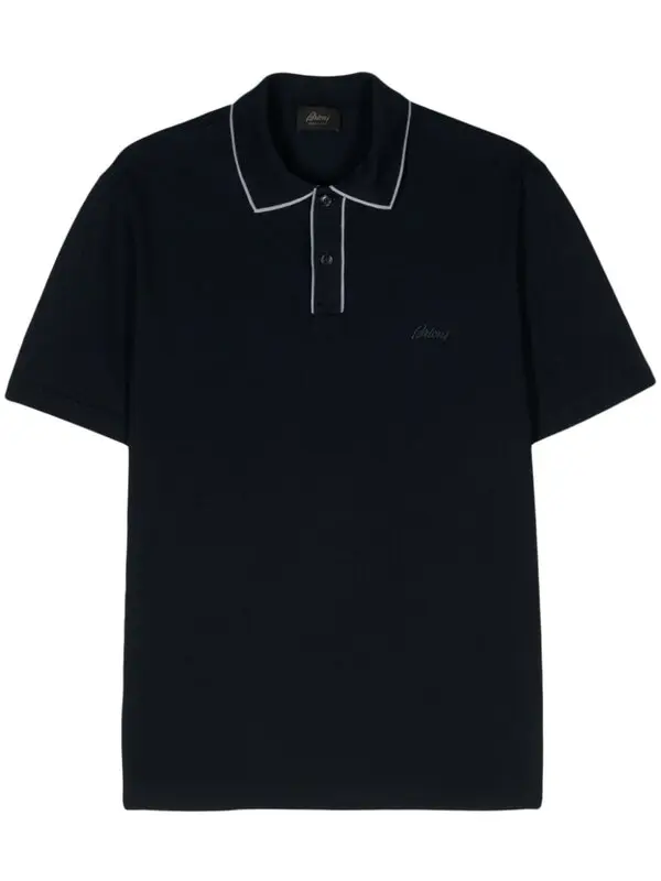 Brioni Logo-embroidered Cotton Polo Shirt