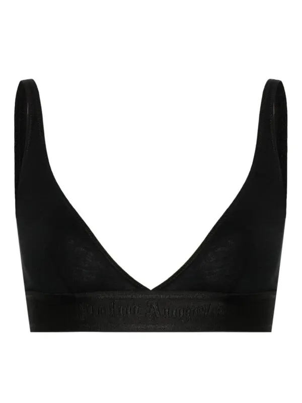 Palm Angels Logo-tape Triangle Bra - Black