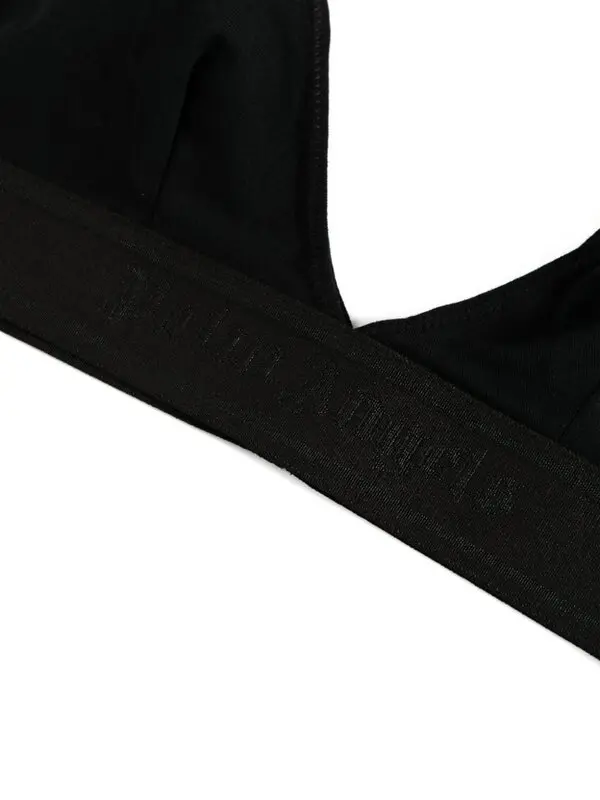 Palm Angels Logo-tape Triangle Bra - Black