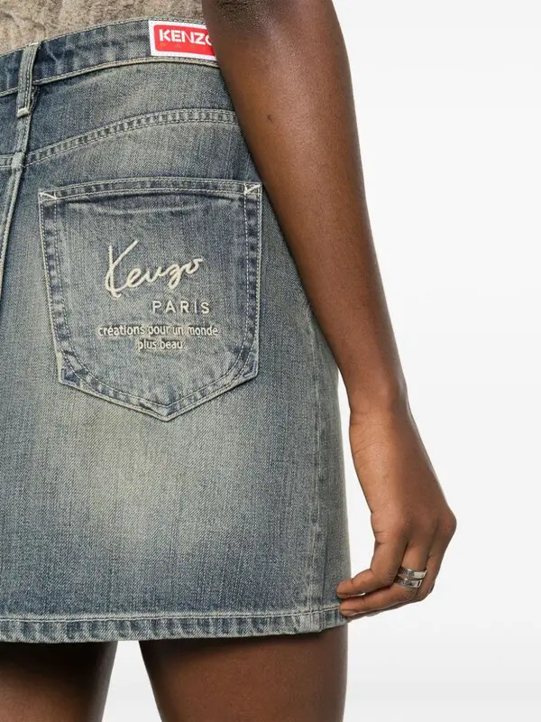 Kenzo Logo-embroidered Miniskirt