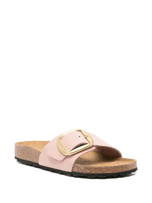 BIRKENSTOCK Madrid Big Buckle Suede Slides - Pink