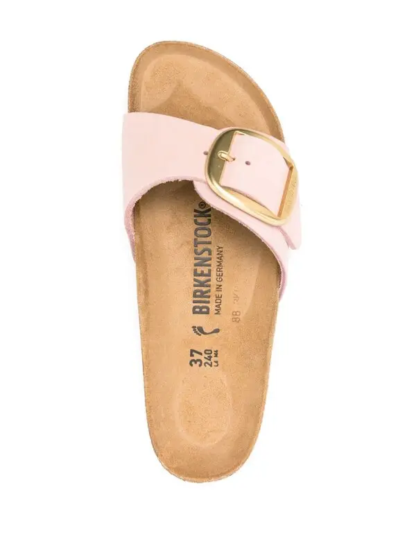 BIRKENSTOCK Madrid Big Buckle Suede Slides - Pink