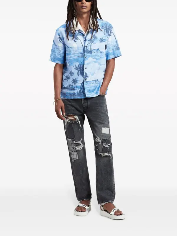 Palm Angels Distressed Straight-leg Jeans