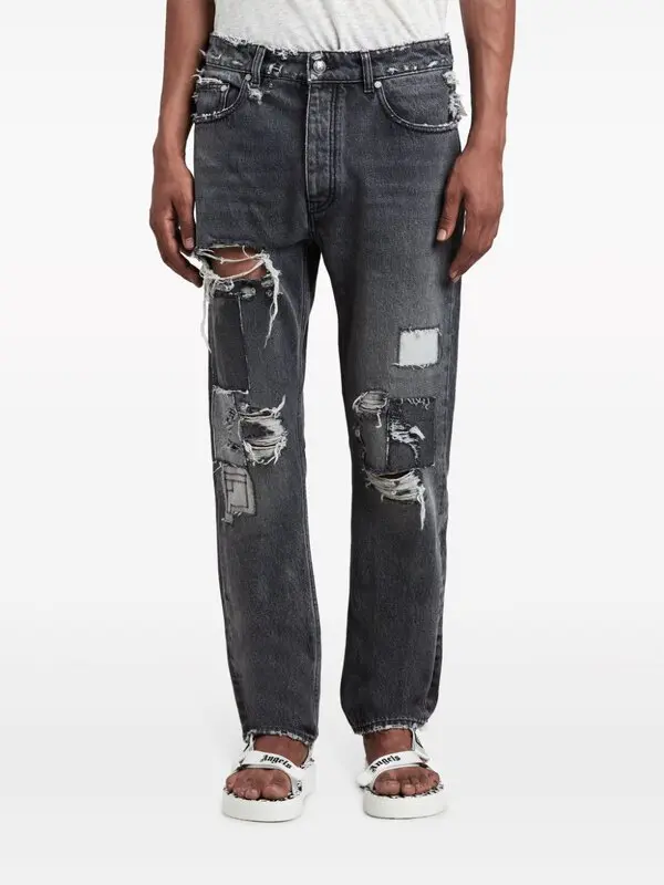 Palm Angels Distressed Straight-leg Jeans