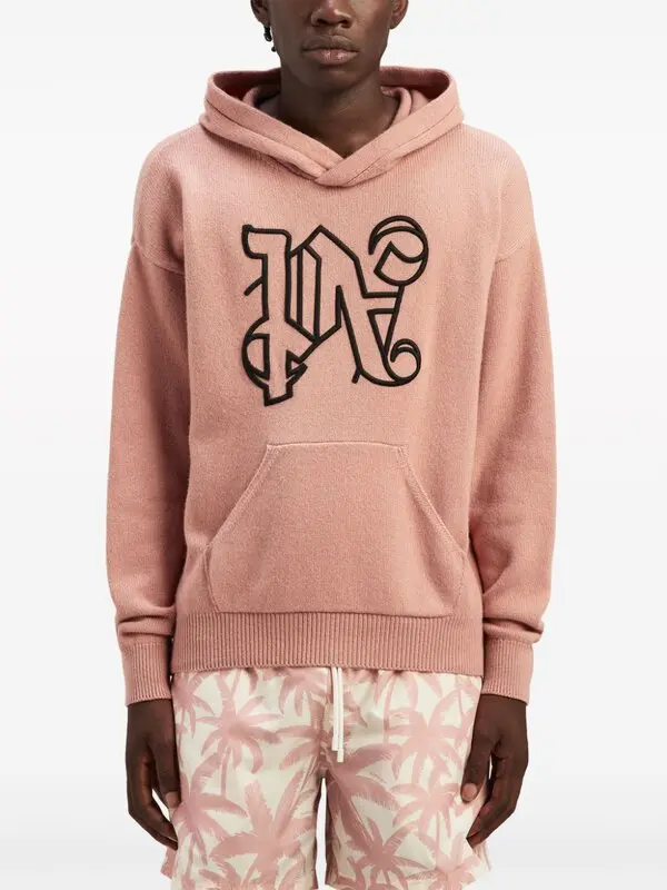 Palm Angels Monogram-embroidered Zip-up Hoodie