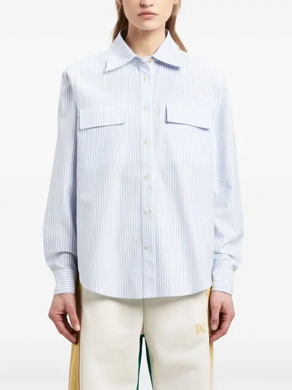Palm Angels Monogram-embroidered Striped Shirt