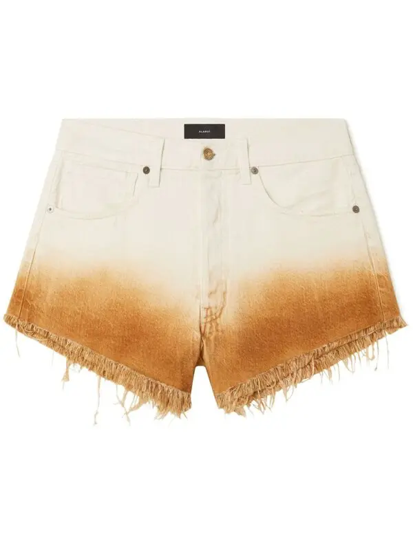 Alanui Gradient Denim Shorts - Neutrals
