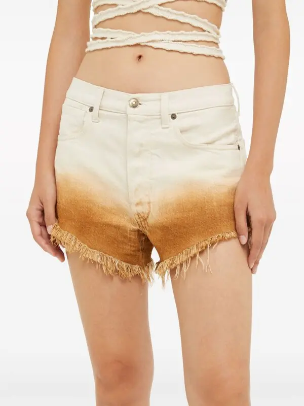 Alanui Gradient Denim Shorts - Neutrals