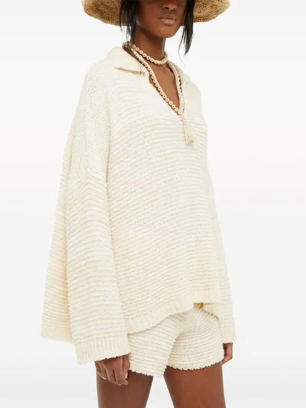 Alanui Bright Hues Ribbed-knit Polo Jumper