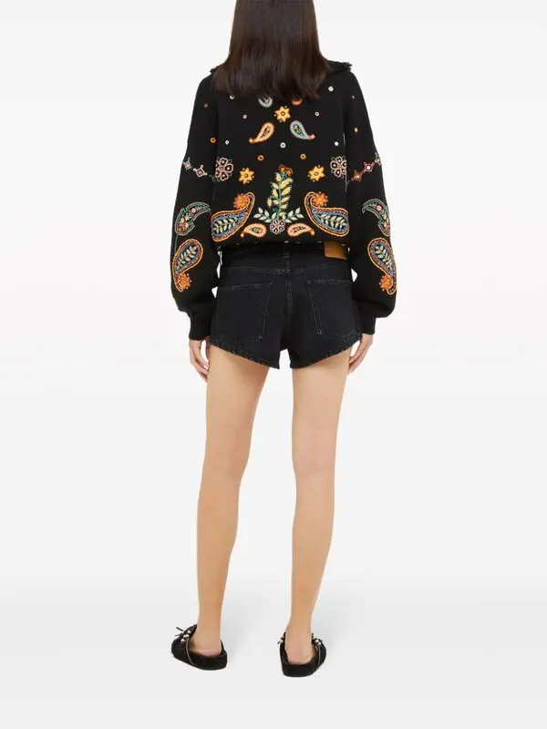 Alanui Embroidered Denim Shorts