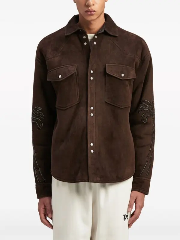 Palm Angels Palms Studded Leather Shirt