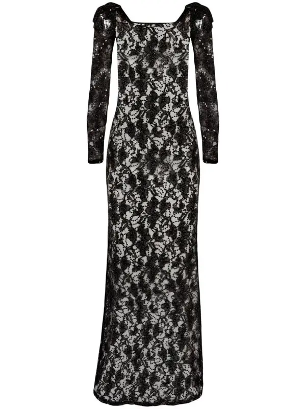 Nina Ricci Bow-embellished Lace Gown