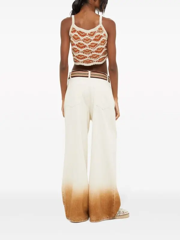 Alanui Hawa Mahal Crochet-knit Top - Neutrals