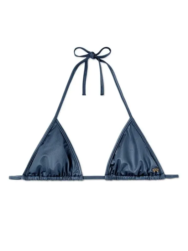 Palm Angels Metallic Triangle Bikini Top - Blue
