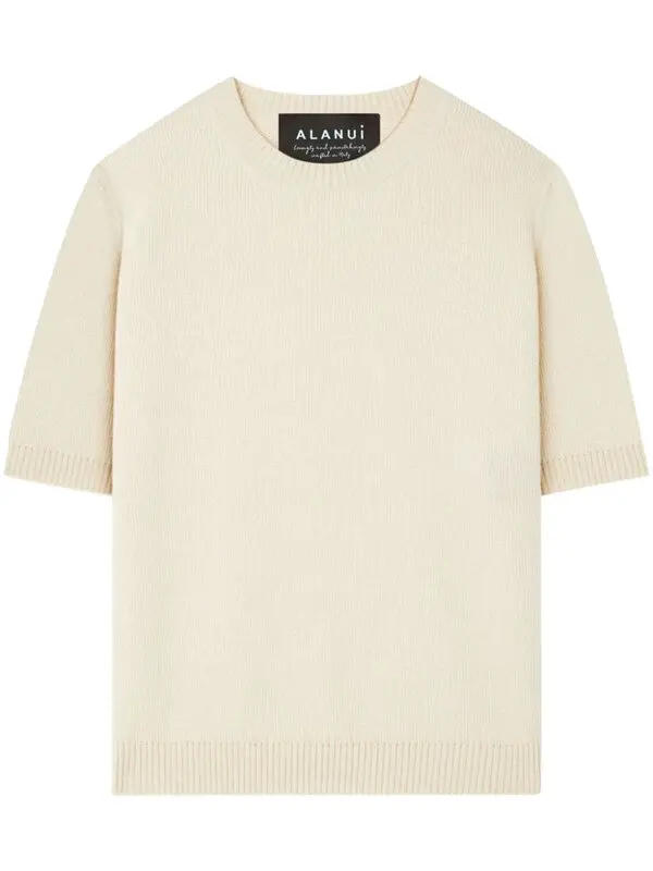 Alanui Ribbed Knit T-shirt - Neutrals