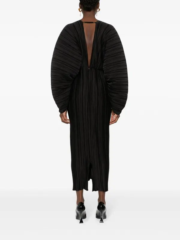 L'IDEE Galerie Pleated Gown - Black