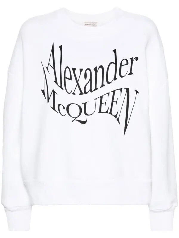 Alexander McQueen Logo-print Cotton Sweatshirt - White