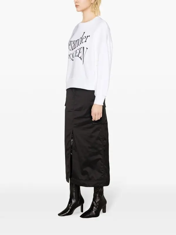 Alexander McQueen Logo-print Cotton Sweatshirt - White