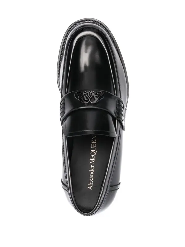 Alexander McQueen Logo-plaque Leather Loafers