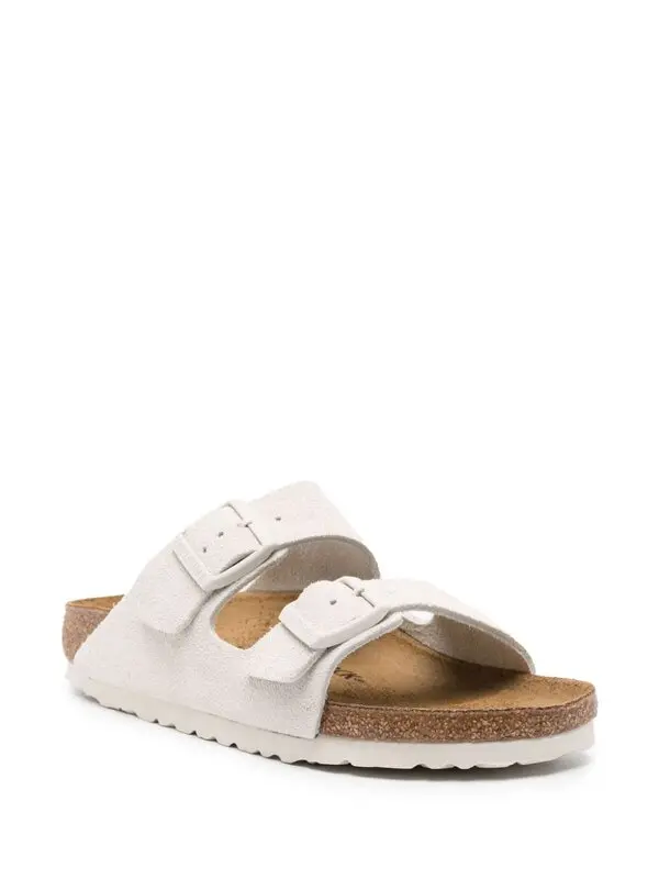 BIRKENSTOCK Arizona Suede Slides - White