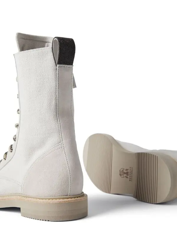 Brunello Cucinelli Leather Combat Boots