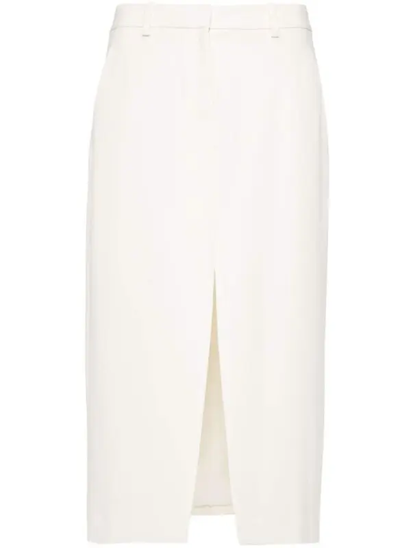 Theory Straight Skirt With Front Slit - Neutrals
