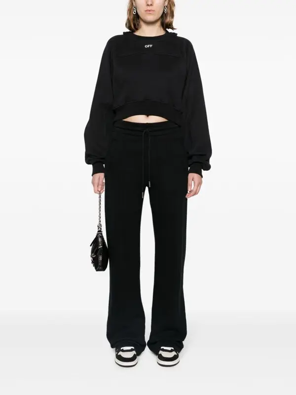 Off-White Cropped Layered Sweatshirt - Black